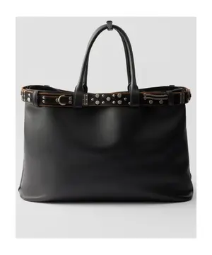 Prada Buckled Studded Leather Bag
