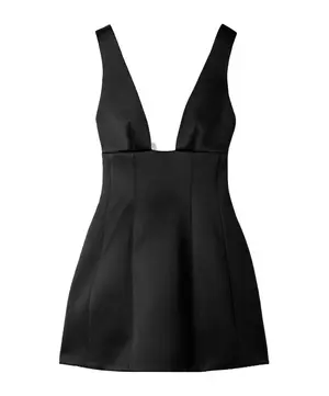 Brandon Maxwell Silk Satin Mini Dress