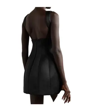 Brandon Maxwell Silk Satin Mini Dress
