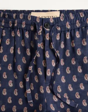 Valentino Garavani Lightweight Printed Linen Trousers