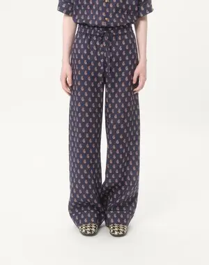 Valentino Garavani Lightweight Printed Linen Trousers