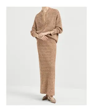 Brunello Cucinelli Dazzling Braids Zip Cardigan