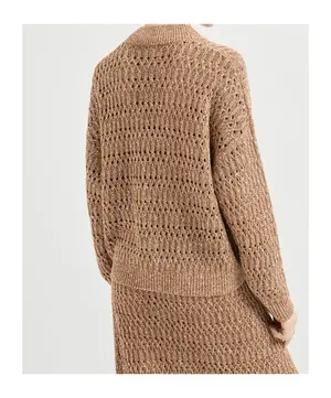 Brunello Cucinelli Dazzling Braids Zip Cardigan