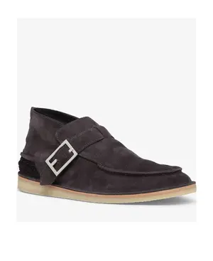 Fendi Suede Desert Boots With Ff Baguette Clasp