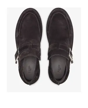 Fendi Suede Desert Boots With Ff Baguette Clasp