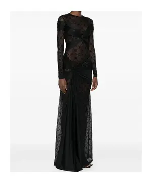 MARINE SERRE Draped Sheer Maxi Dress