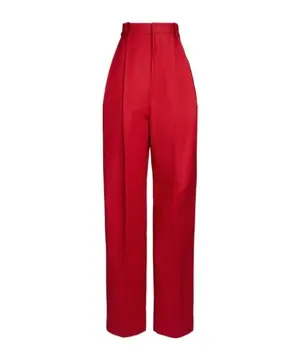 Jacquemus Pleated Zipper Casual Pants - Red