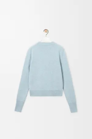 Loewe Wool Crew Neck Sweater With Embroidered Double Logo
