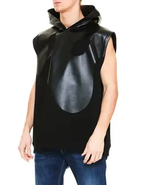 Burberry Sleeveless Leather Hoodie