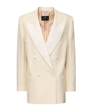 Etro Jacquard Double-breasted Suit Jacket - Nude