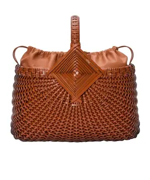 Loewe Diamond Square Basket In Calfskin - Brown