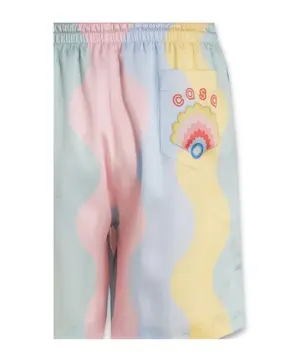 Casablanca Wave Print Drawstring Shorts
