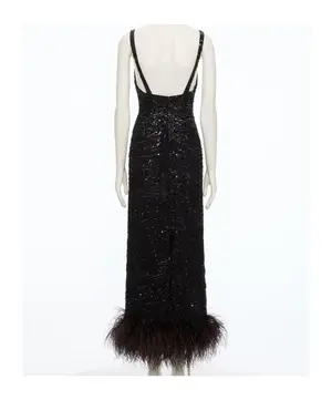 Valentino Garavani Embellished Feather-trimmed Dress