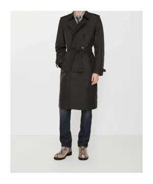Burberry Long Geometric Nylon Blend Trench Coat
