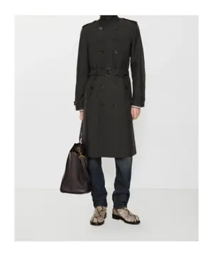 Burberry Long Geometric Nylon Blend Trench Coat