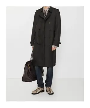 Burberry Long Geometric Nylon Blend Trench Coat
