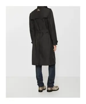 Burberry Long Geometric Nylon Blend Trench Coat