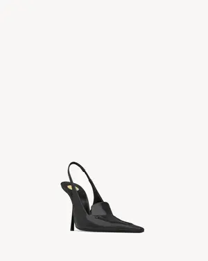 Saint Laurent Voltaire Slingback Pumps In Glazed Leather