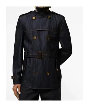 Burberry Short Denim Trench Coat