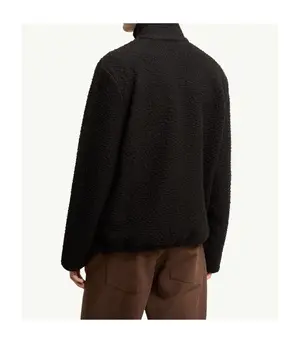 Moncler Logo Patch Stand Collar Knit Sweatshirt - Black