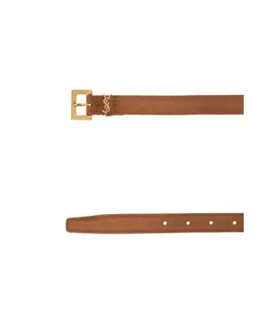 Saint Laurent Cassandre Thin Belt With Square Buckle