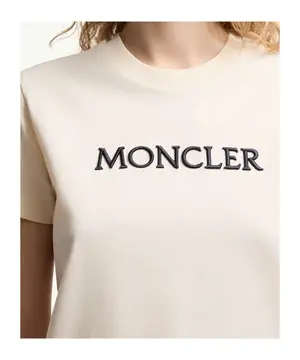 Moncler Embroidered Tonal Logo Cotton T-shirt