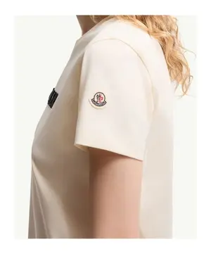 Moncler Embroidered Tonal Logo Cotton T-shirt