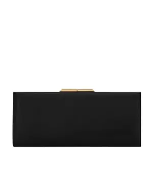 Saint Laurent Midnight Small Clutch In Smooth Leather