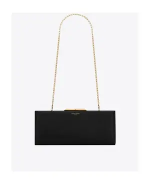 Saint Laurent Midnight Small Clutch In Smooth Leather