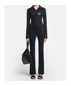 Nanushka Slim-leg Fine-ribbed Trousers