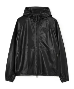 Burberry Leather Hooded Jacket