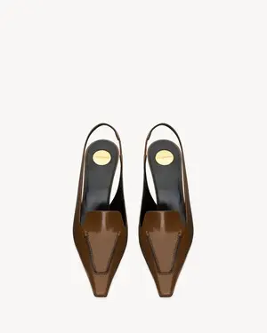 Saint Laurent Voltaire Slingback Pumps In Glazed Leather