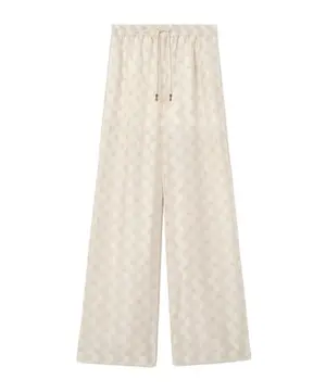 Burberry Knight Checkerboard Silk Pyjama Trousers - White