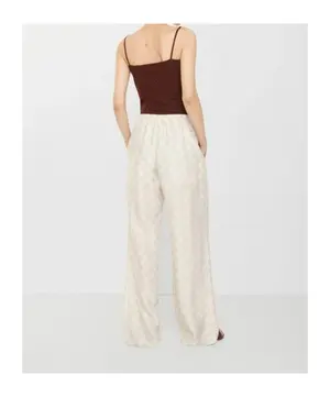 Burberry Knight Checkerboard Silk Pyjama Trousers - White