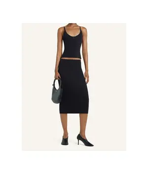 COURREGES Courrèges Logo Embroidered Knitted Midi Skirt