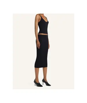 COURREGES Courrèges Logo Embroidered Knitted Midi Skirt