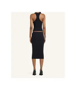 COURREGES Courrèges Logo Embroidered Knitted Midi Skirt
