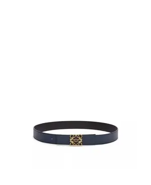 Loewe Reversible Anagram Belt In Smooth Calfskin - Black