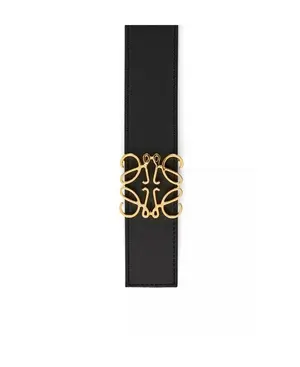 Loewe Reversible Anagram Belt In Smooth Calfskin - Black