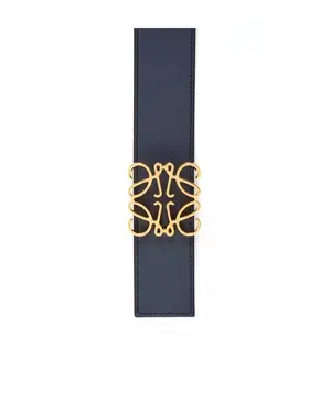 Loewe Reversible Anagram Belt In Smooth Calfskin - Black