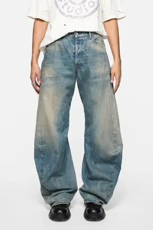 Acne Studios Distressed Wide-leg Denim Trousers