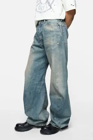 Acne Studios Distressed Wide-leg Denim Trousers