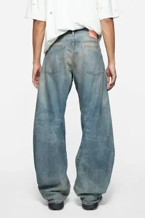 Acne Studios Distressed Wide-leg Denim Trousers