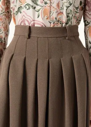 Loro Piana Liddy Pleated Midi Skirt