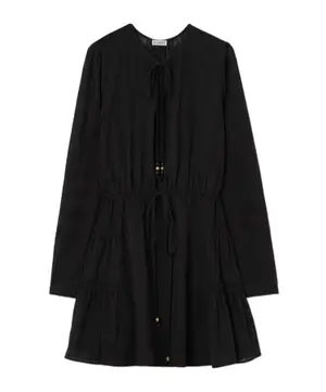 Burberry Check Cotton Voile Dress - Black