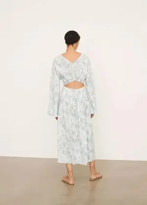 Vince Dahlia Floral Printed V-neck Dress