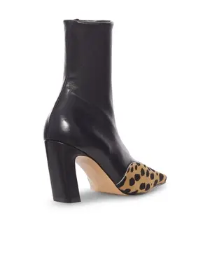 Khaite Nevada Leopard Printed Ankle Boots - Black