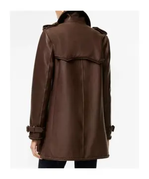 Burberry Short Fringed Leather Trench Coat