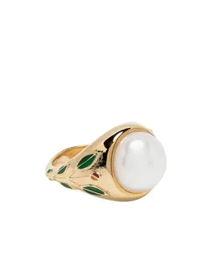 Casablanca Pearl Signet Ring - Yellow