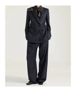 Givenchy Wool Double-pleat Pinstriped Trousers